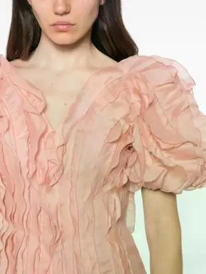 Aje Ruffled Puff-sleeve Dress