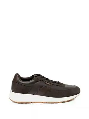 BOSS Logo-plaque Panelled Sneakers - Brown
