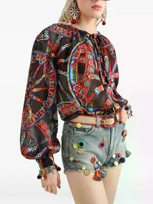 Dolce & Gabbana Carretto-print Devoré Twill Top