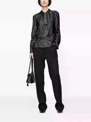 MAISON MARGIELA Creased Double-layer Shirt - Black