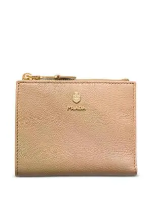 Prada Small Leather Wallet - Neutrals