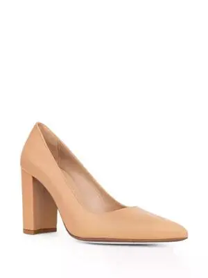 SERGIO MORETTI FIRENZE Block-heel Pointed-toe Pumps - Neutrals
