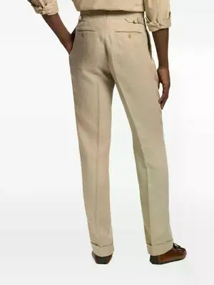 Ralph Lauren Purple Label Gregory Double-pleated Herringbone Trousers