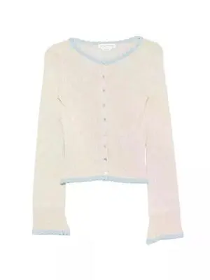 ASTA RESORT Franca Scallop-edge Cardigan - Neutrals