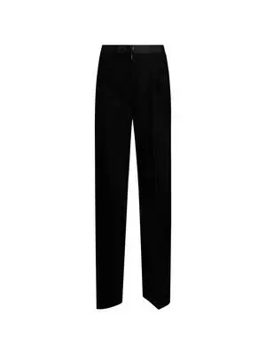 FORTE_FORTE Ribbed Velvet High-waisted Trousers - Black