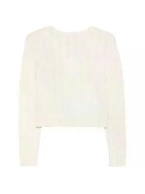 SPORTY & RICH Cable Knit Embroidered Logo Sweater