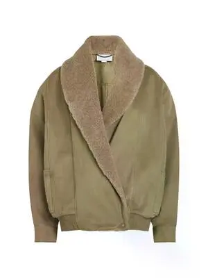 Stella McCartney Faux-shearling Wrap Jacket - Brown