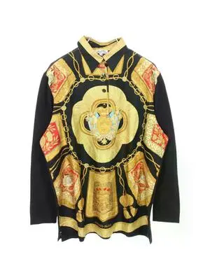 Hermès 2000s Silk-panel Long-sleeve Polo Shirt