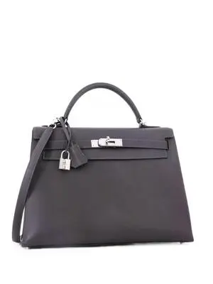 Hermès Kelly Handbag Epsom With Palladium Hardware 32 Satchel - Grey