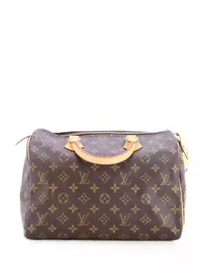 LOUIS VUITTON Speedy Handbag Monogram Canvas 30 Satchel - Brown