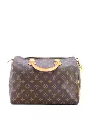 LOUIS VUITTON Speedy Handbag Monogram Canvas 30 Satchel - Brown