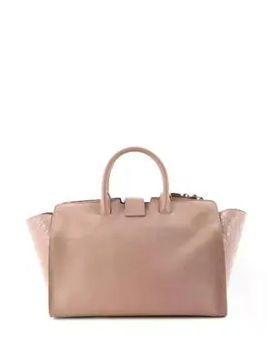 Saint Laurent Monogram Cabas Crocodile Embossed Leather Small Satchel