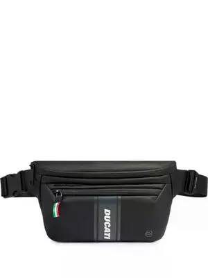 PIQUADRO X Ducati Logo-print Belt Bag - Black