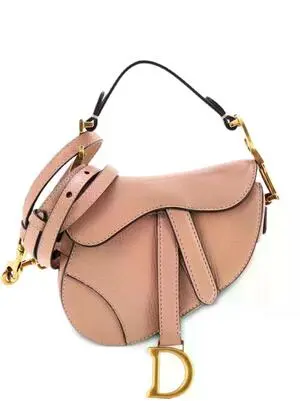Dior Saddle Handbag With Strap Leather Micro Shoulder Bag - Neutrals