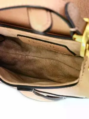 Dior Saddle Handbag With Strap Leather Micro Shoulder Bag - Neutrals