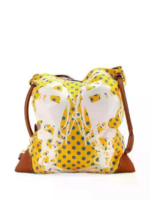 Hermès Silky City Bag Printed Silk And Leather Pm Crossbody Bag - Blue