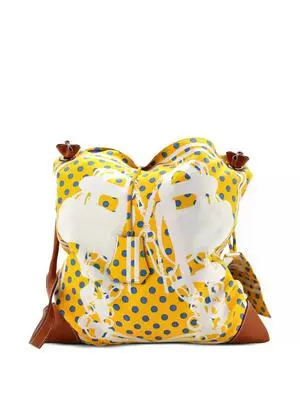 Hermès Hermès Silky City Bag Printed Silk And Leather PM Crossbody Bag Blue