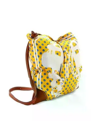 Hermès Silky City Bag Printed Silk And Leather Pm Crossbody Bag - Blue