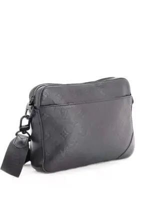 LOUIS VUITTON Monogram Shadow Leather Duo Messenger Bag - Black