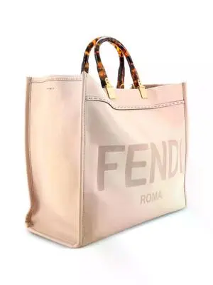 Fendi Sunshine Shopper Leather Medium Tote Bag - Neutrals