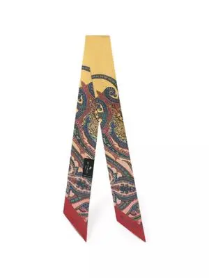 Etro Silk Twill Paisleyina With Placed Paisley Print - Yellow