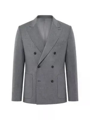 PAOLO PECORA Double-breasted Patch-pocket Blazer - Grey