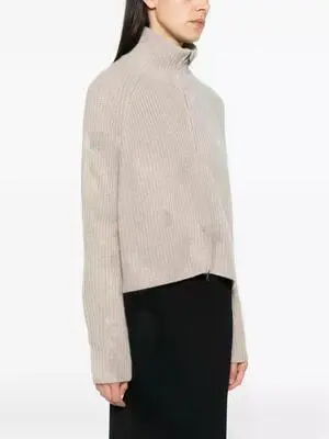 LISA YANG Sadie Ribbed Knit Zip Cardigan
