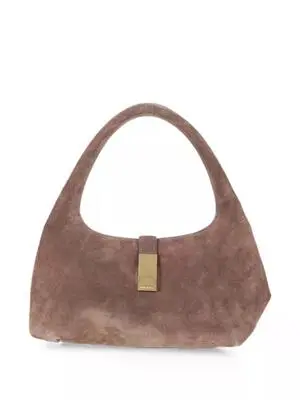 MOULIEBRE Logo-plaque Suede Tote Bag - Brown