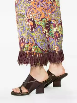 ALEMAIS Aleles Joanna Floral Print Trousers With Fringe Detail - Purple