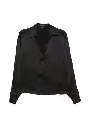 TOM FORD V-neck Silk Blouse - Black