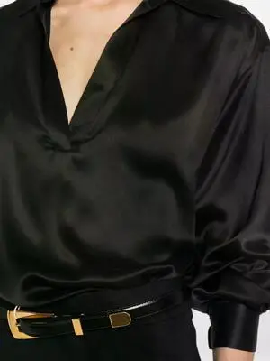 TOM FORD Silk Satin Polo Shirt