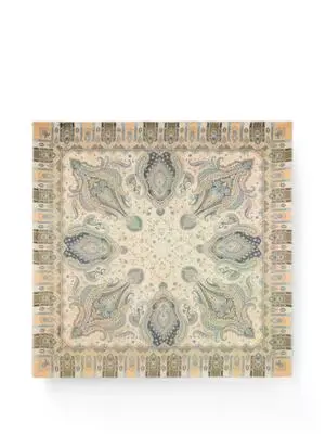 Etro Paisley-print Frayed-edge Scarf - Neutrals