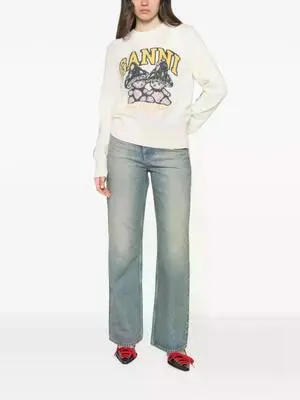 GANNI Intarsia-knit Sweater - Neutrals