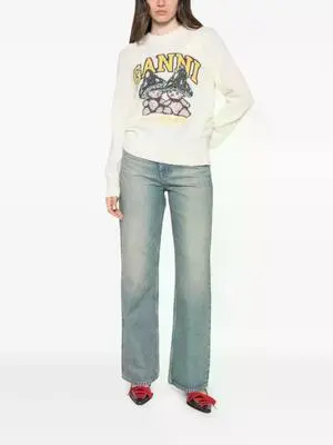 GANNI Intarsia-knit Pullover
