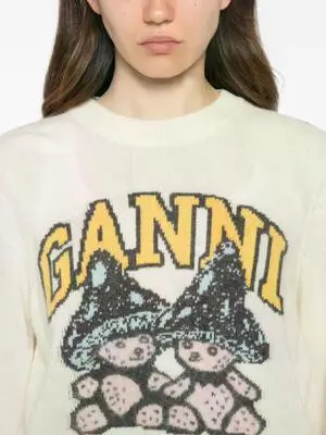 GANNI Intarsia-knit Pullover