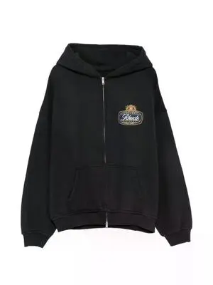 Rhude Logo Zip-up Hoodie - Black
