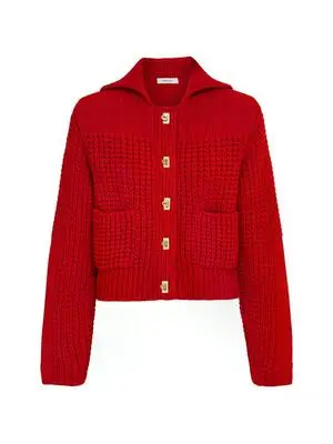 FERRAGAMO Cardigan With Gancini Buttons - Red