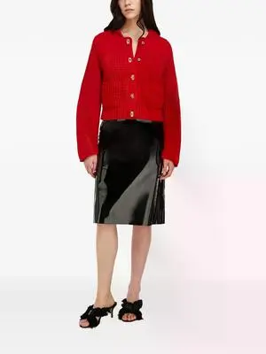 FERRAGAMO Wool Cashmere Cardigan With Gancini Buttons - Red