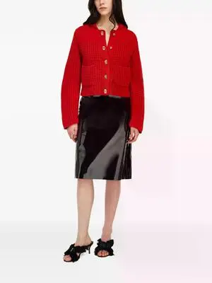 FERRAGAMO Wool Cashmere Cardigan With Gancini Buttons - Red