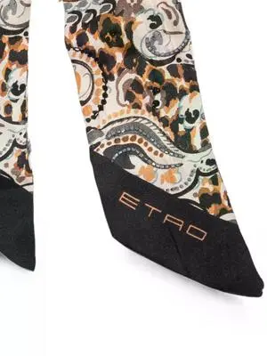 Etro Leopard-print Paisley-pattern Scarf - Neutrals