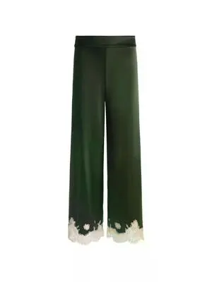 Alice + Olivia Athena Lace-trim Palazzo Pants - Green