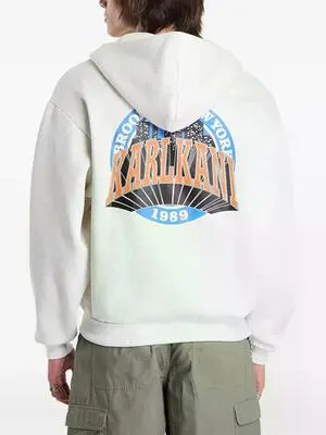 KARL KANI Zip-up Hoodie With Embroidered Logo And Graphic Print