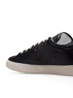 Kiton Cross-stitch Leather Sneakers