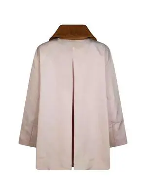 GANNI Corduroy-collar Twill Jacket - Neutrals
