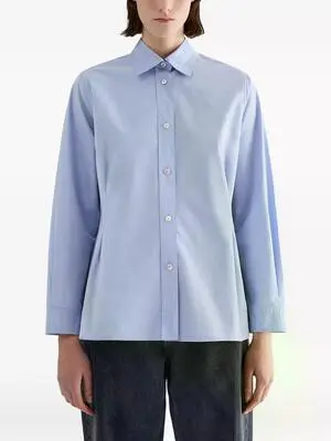 JIL SANDER Pleated Waist Fil-à-fil Shirt