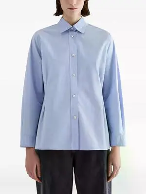 JIL SANDER Pleated Waist Fil-à-fil Shirt