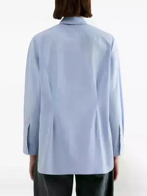 JIL SANDER Pleated Waist Fil-à-fil Shirt