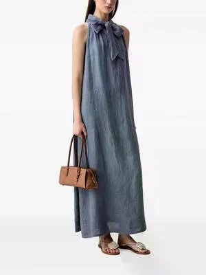 VICOLO Halterneck Bow Detail Maxi Dress