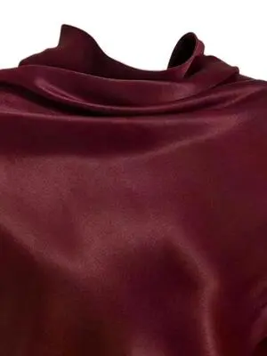 Alberta Ferretti Draped Satin Blouse - Red