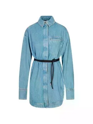 Sportmax Belted Denim Shirt - Blue